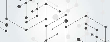 Geometric hexagon connect with connected line and dots. Simple ...
