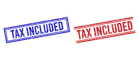 TAX INCLUDED stamp imprints with grunge texture. Vectors designed with ...