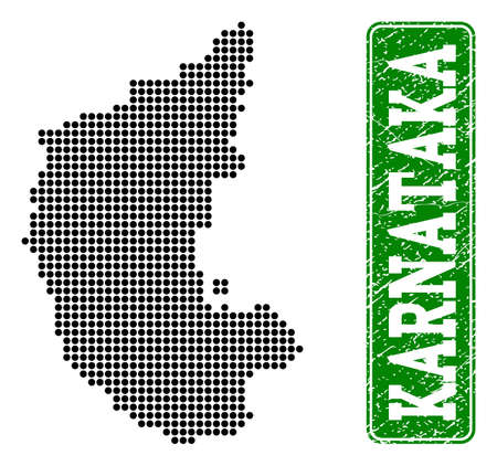 Vector of Dotted map of Karnataka State - ID:1-128558419 - Royalty Free ...