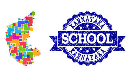 Vector of Mosaic puzzle map of Karnataka - ID:123978792 - Royalty Free ...