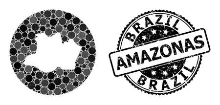 Vector of Vector mosaic map of Amazonas - ID:1-153975081 - Royalty Free ...