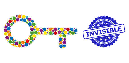 Bright colored mosaic key, and Invisible unclean rosette seal print ...