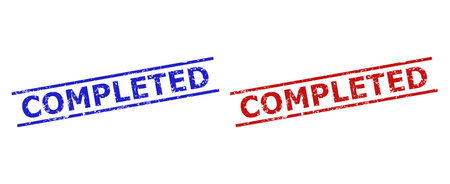 Vector of Blue and red COMPLETED stamps - ID:1-160800176 - Royalty Free ...