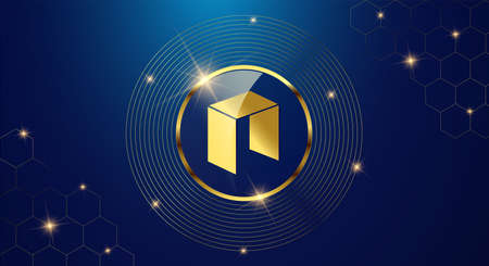 Token cryptocurrency NEO, Gold coin symbol in shiny gold circle ...