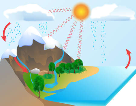 Photo of Water cycle diagram The sun, - ID:13405584 - Royalty Free ...