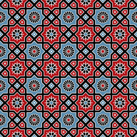 Sindhi Ajrak Pattern, Vector Illustration:: tasmeemME.com
