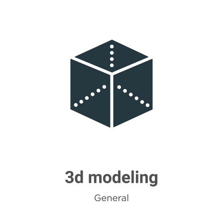 Vector of 3d modeling glyph icon vector - ID:162272020 - Royalty Free ...