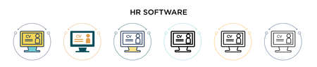 Hr software icon in filled, thin line, outline and stroke style. Vector ...