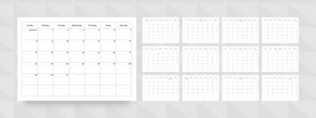 Vector of Monthly calendar template for - ID:1-184823026 - Royalty Free ...
