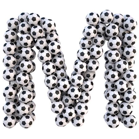soccer balls in the form of letters. isolated on white.の写真素材 ...