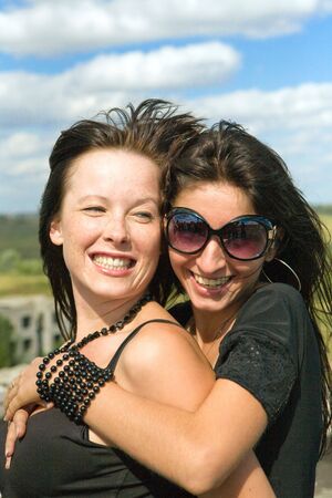 Portrait of pretty girls. Windy weather.の写真素材 [40003664282] - イメージマート