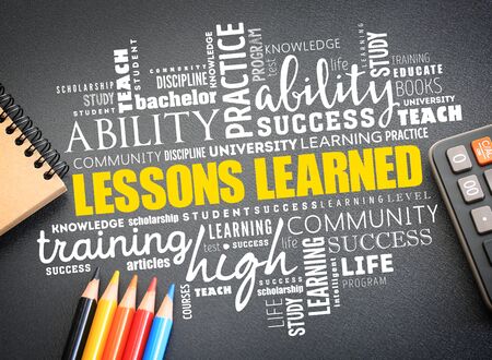 Lessons Learned word cloud collage, education concept background ...