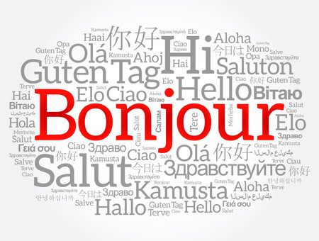 Vector of Bonjour (Hello Greeting in - ID:161256013 - Royalty Free ...