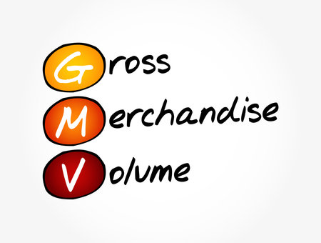 GMV - Gross Merchandise Volume acronym, business concept backgroundの ...
