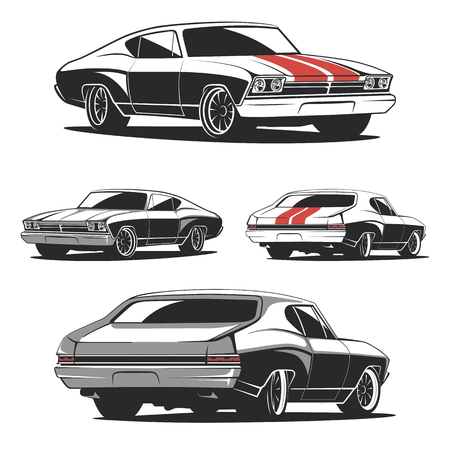 Vector of Set of muscle car templates - ID:1-60007022 - Royalty Free ...