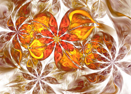 Beautiful fractal floral art. Computer generated graphics. Abstract ...