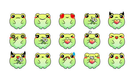 Vector of Various Cartoon Frogs Set. - ID:1-187010821 - Royalty Free ...