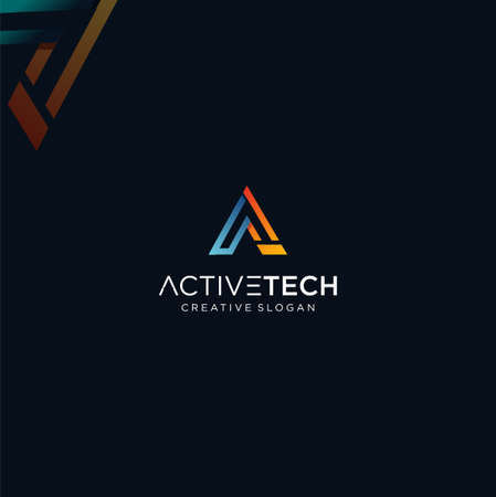 Letter A Tech Logo Design Vector Stock illustration . A Logo Design ...