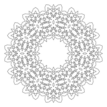 Round decorative geometric pattern. Lace circle design template ...