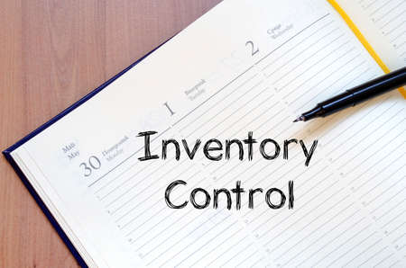 Inventory control text concept write on notebook with pen - Stock Image ...