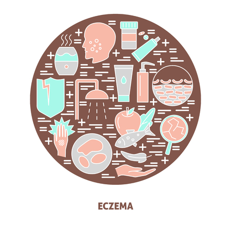 Vector of Eczema symptoms and treatment - ID:1-124310456 - Royalty Free ...