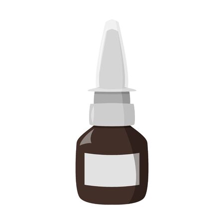 Realistic vector illustration. Nose drops in brown glass bottle ...