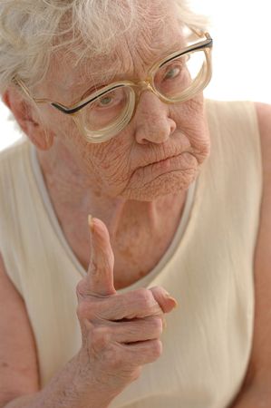 Stern finger pointing Granny.の写真素材 [40000263515]｜毎月1点無料（フリー）のストックフォト ...