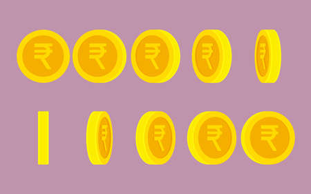 Vector of .Indian Rupee coin rotating. - ID:1-135238846 - Royalty Free ...