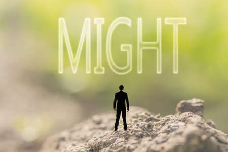 one person stand in the outdoor and looking up the text on nature ...