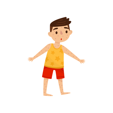 Vector of Little kid with rash on his - ID:1-110386877 - Royalty Free ...