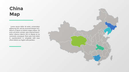 Vector of China map divided into - ID:1-123748954 - Royalty Free Image ...