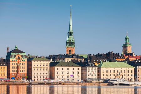 Cityscape of Gamla Stan city district in central Stockholm, German ...