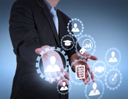 Human resources management with recruitment business working concept ...