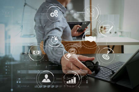 Business process management with workflow automation diagram and gears ...