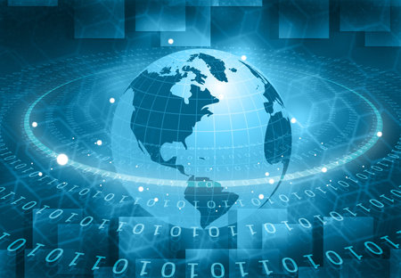 Digital world, Abstract technology background. 3d illustration - Stock ...