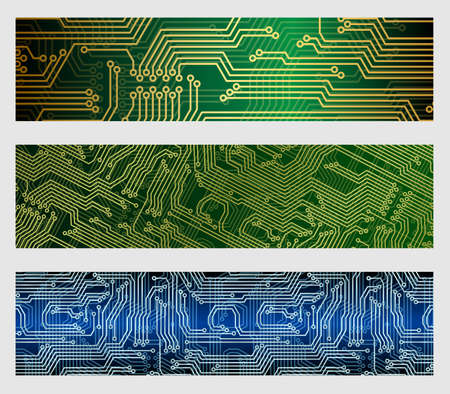 Computer circuit board web banner vector backgrounds:: tasmeemME.com