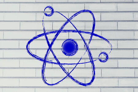 science and research: atom with orbitis - Stock Image - Everypixel