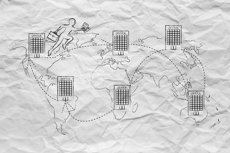 concept of establishing a multinational company or working abroad ...