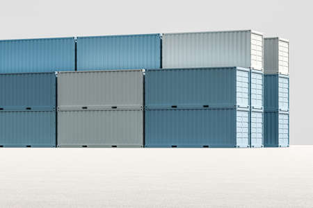 Container and weight,logistics and transmission,3d rendering. Computer ...