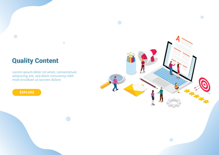 high quality content concept with team people editor with paper ...