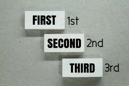 white cubes with the words first, second and thirdの素材 [FY310174783562 ...
