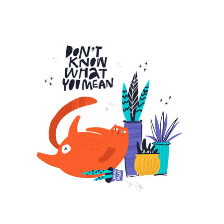 Vector of Guilty cat excuse color flat - ID:1-116800448 - Royalty Free ...