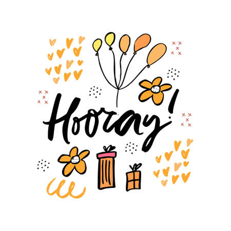 Vector of Hooray cartoon hand drawn - ID:123111809 - Royalty Free Image ...