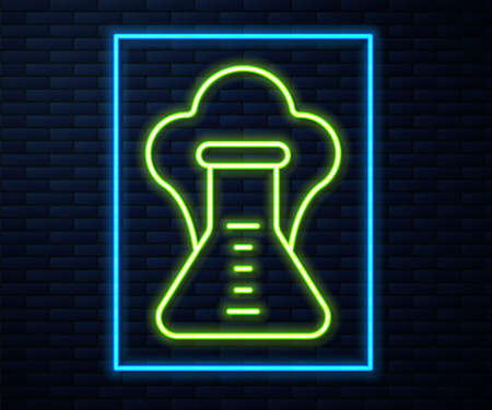 Glowing neon line Chemical experiment, explosion in the flask icon ...