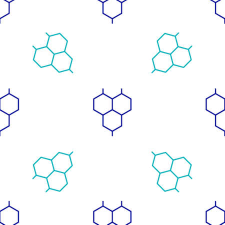 Blue Chemical formula icon isolated seamless pattern on white ...