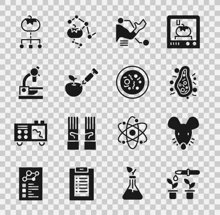 Set Pipette and plant, Experimental mouse, Bacteria, Prosthesis hand ...