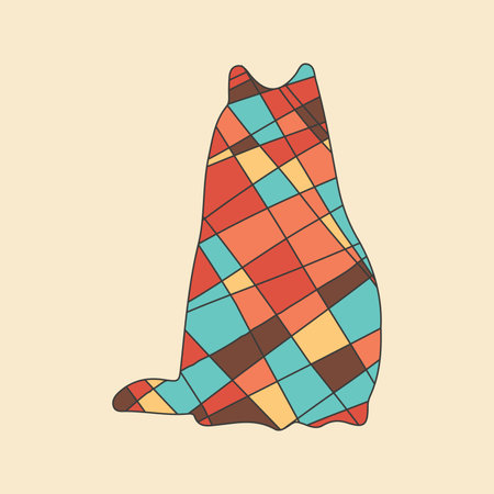 cat silhouette in mosaic style. Abstract geometric irregular mosaic ...
