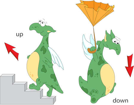 Vecteur de Cartoon dragon goes up the - ID:71597463 - image libre de ...