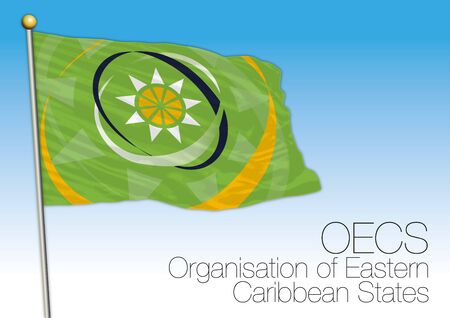 OECS, Organization of Eastern Caribbean States flag and symbol, central ...
