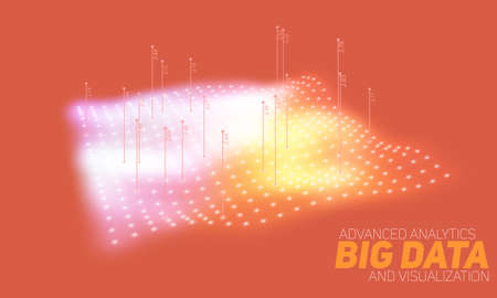 Big data plot colorful visualization. Futuristic infographic ...